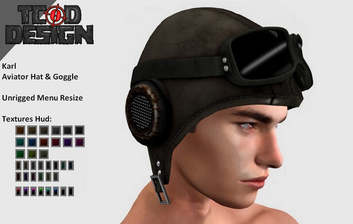Second Life Marketplace - Aviator Hat & Goggle ~ Karl [Update] [DEMO]
